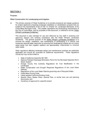 Water Efficient Landscape Guidelines - Costa Mesa, California | PDF