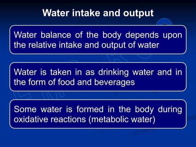 Water and electrolyte balance | PPTX | Chemistry | Science