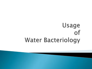 Water microbiology | PPTX