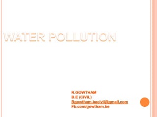 Water pollution and treatment PPT | PPTX