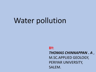 water-pollution in environmental geology | PPT