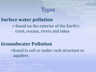 water-pollution in environmental geology | PPTX