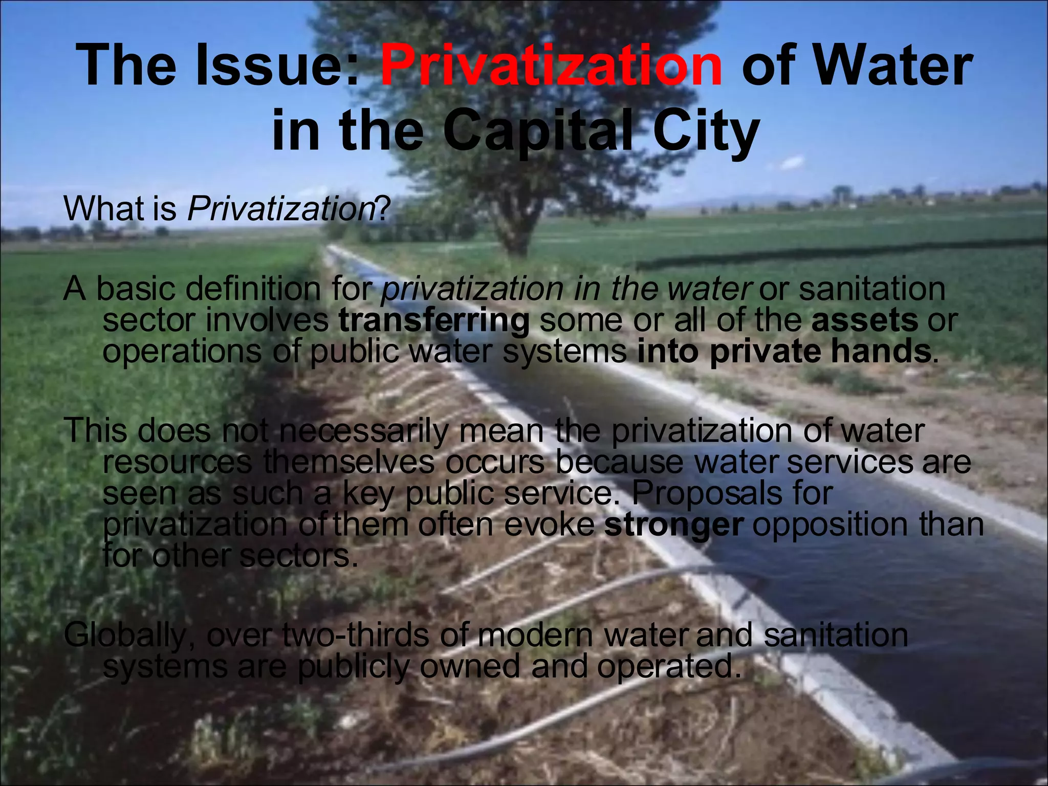 Water Privatization In Asuncion Paraguay | PPT | Water Services | Home Utilities