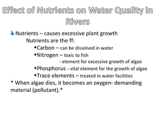 Water Quality Management In Rivers | PPT