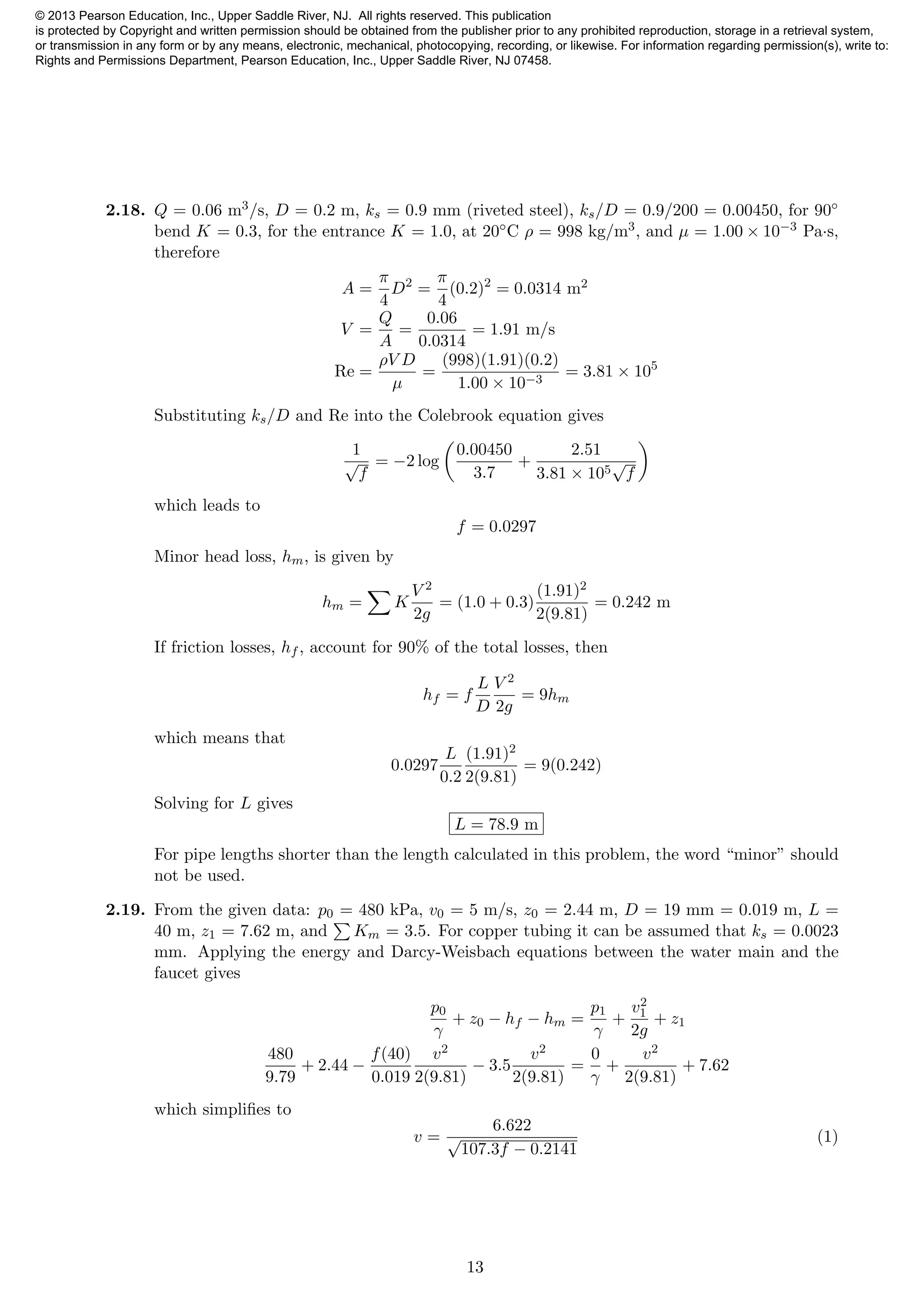 Water Resources Engineering 3rd Edition Chin Solutions Manual | PDF