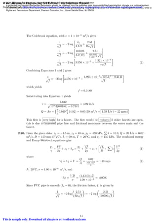 Water Resources Engineering 3rd Edition Chin Solutions Manual | PDF