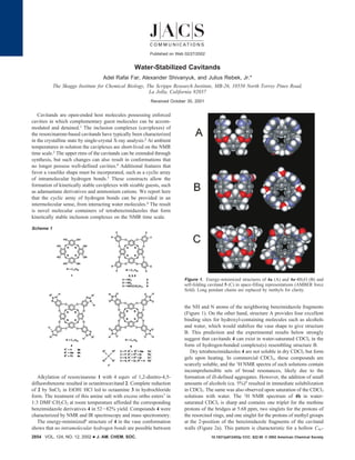 water-stabilized Cavitands - The Skaggs Institute for Chemical Biology ...