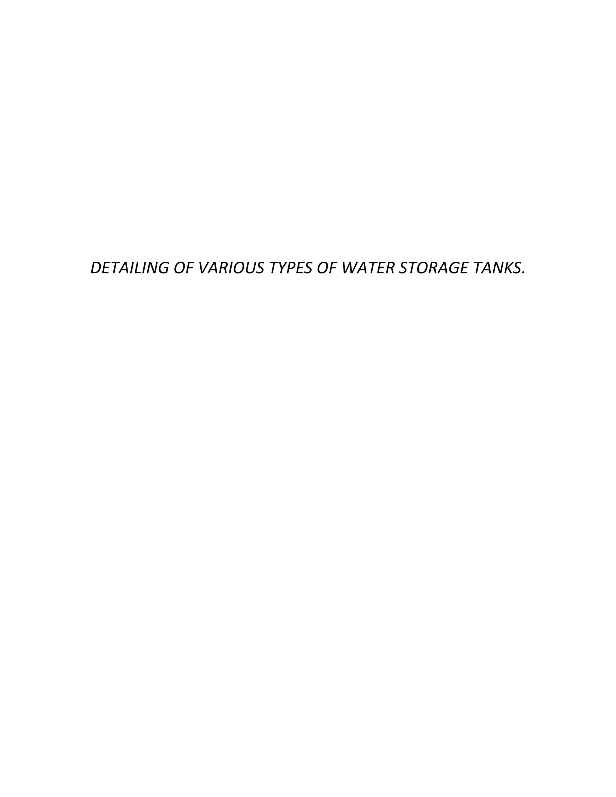 Water tanks and what are they used for. | PDF