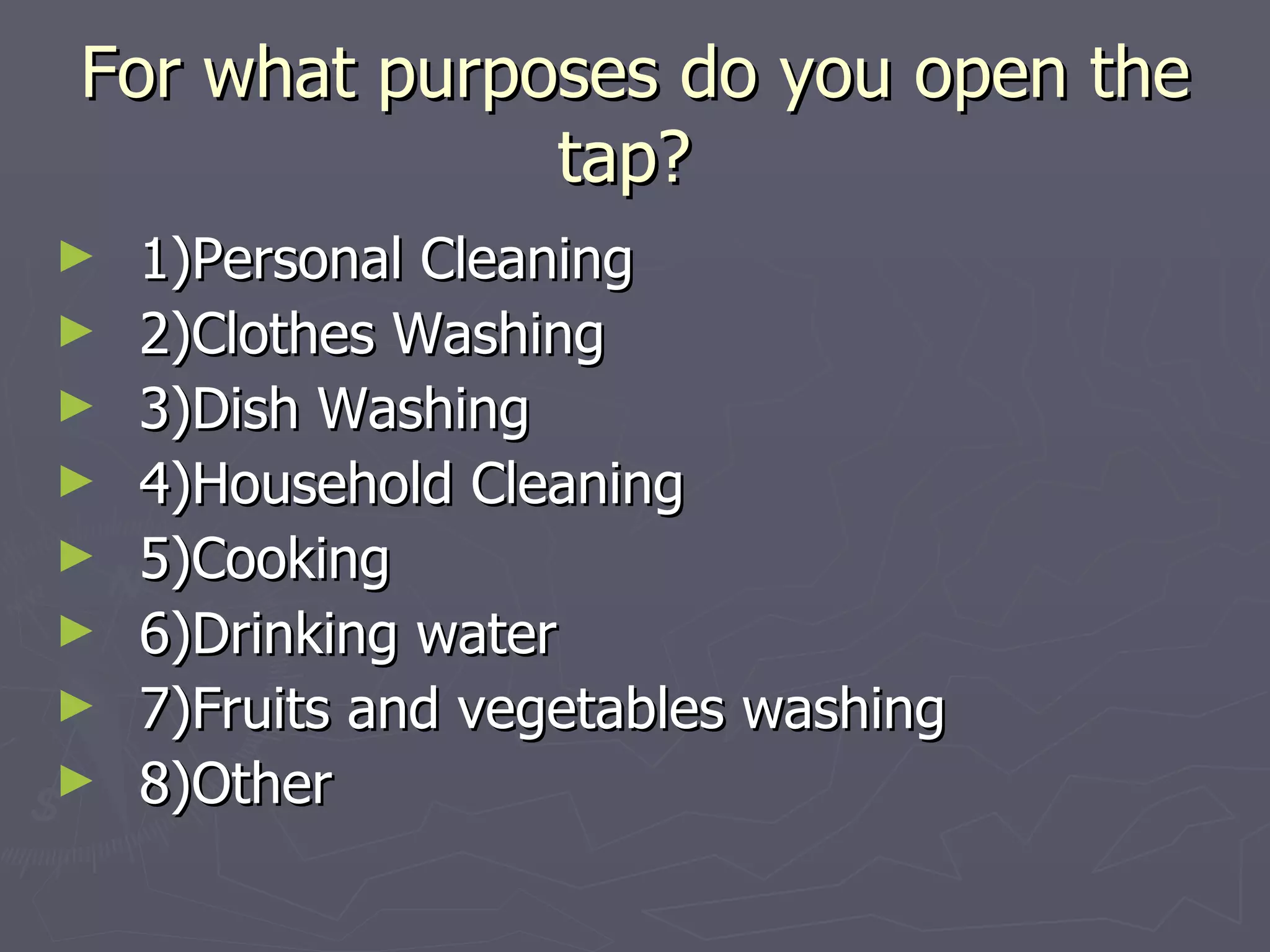 Water Usage Survey | PPT