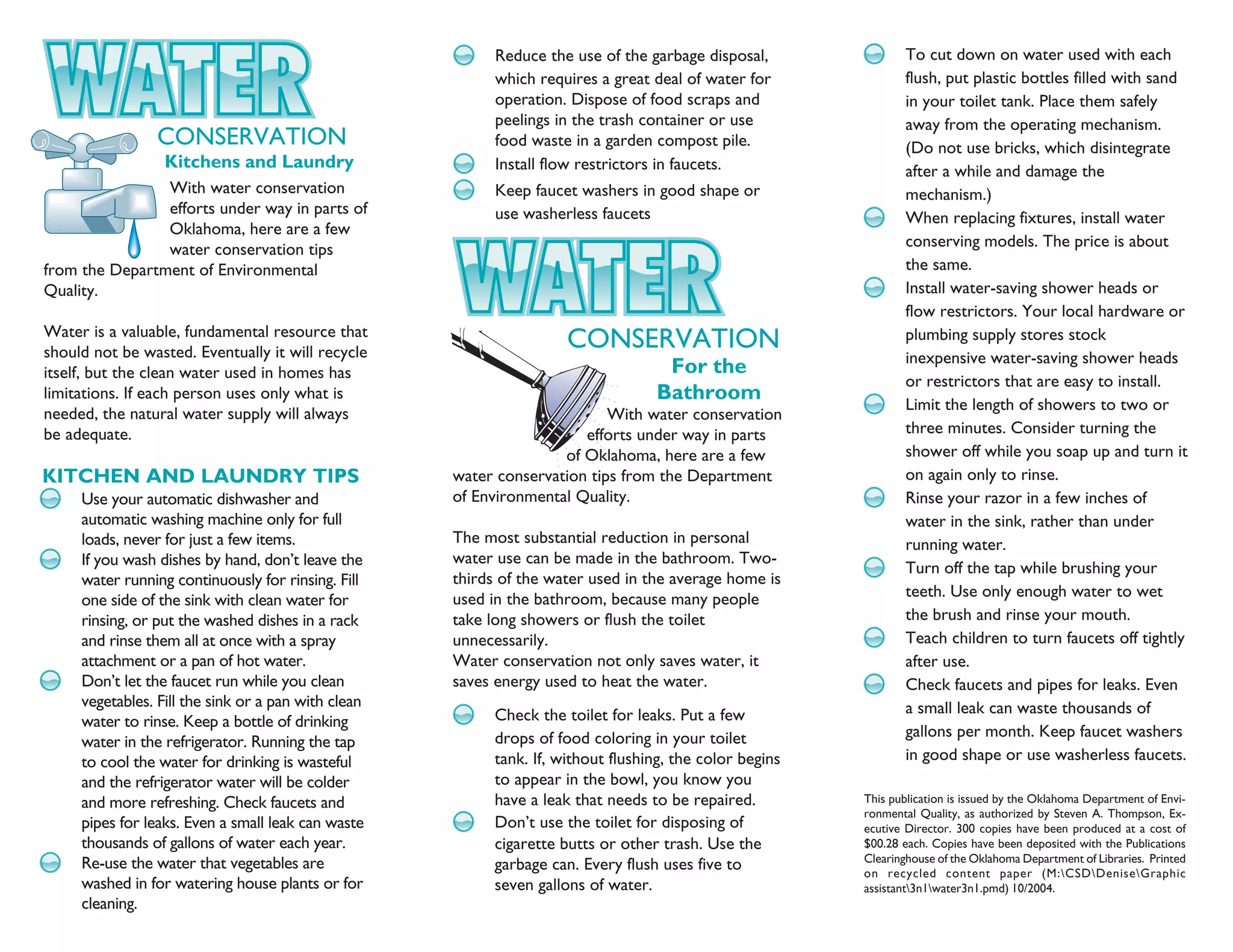 Water Conservation Tips - Oklahoma | PDF