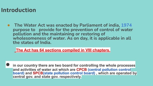 Water act 1974 | PPT
