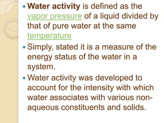 Water activity | PPTX