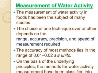 Water activity | PPTX