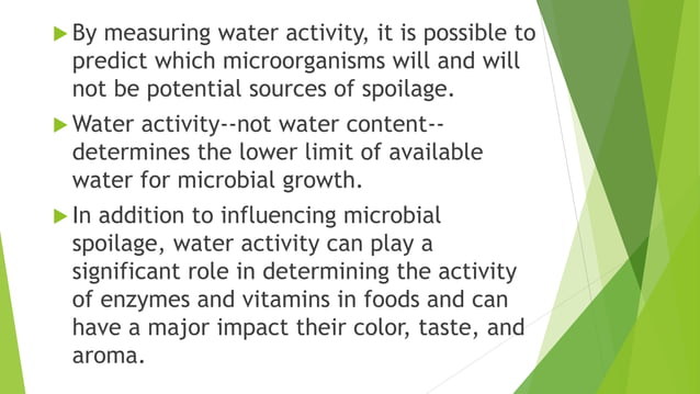 Water activity | PPTX | Chemistry | Science