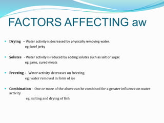 Water activity and different instruments to determine Aw | PPTX