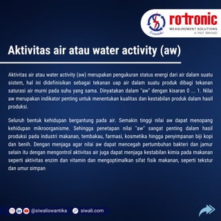 Pengukuran Water Activity | PDF