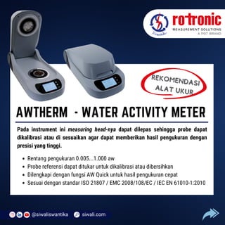 Pengukuran Water Activity | PDF