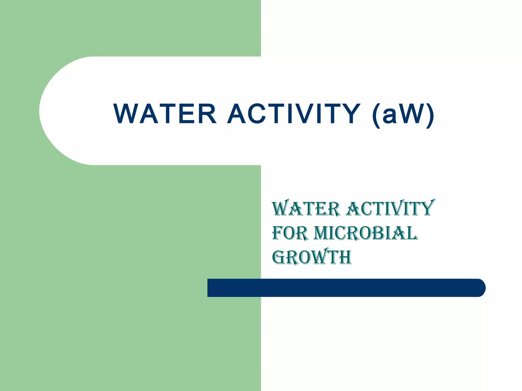 Water activity presentation | PPT