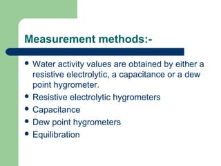 Water activity presentation | PPT