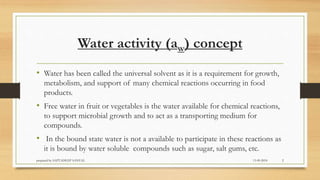 Water activity and types of food based on water activity | PPTX ...