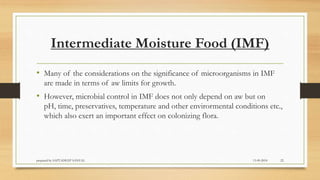 Water activity and types of food based on water activity | PPTX