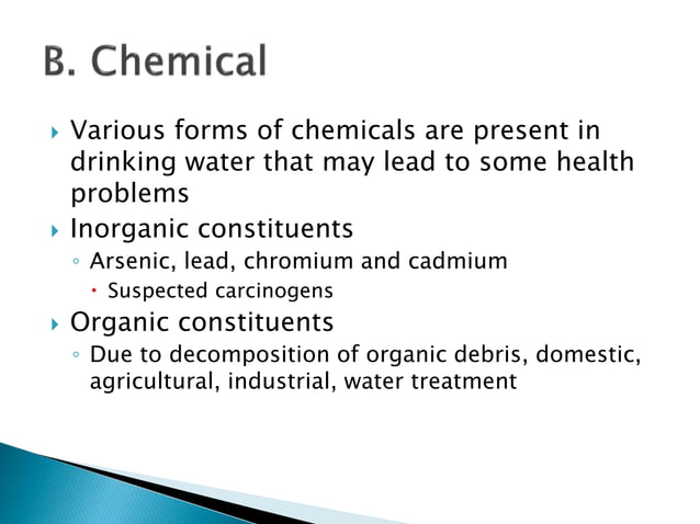 Water Analysis for Drinking Water | PPTX | Chemistry | Science