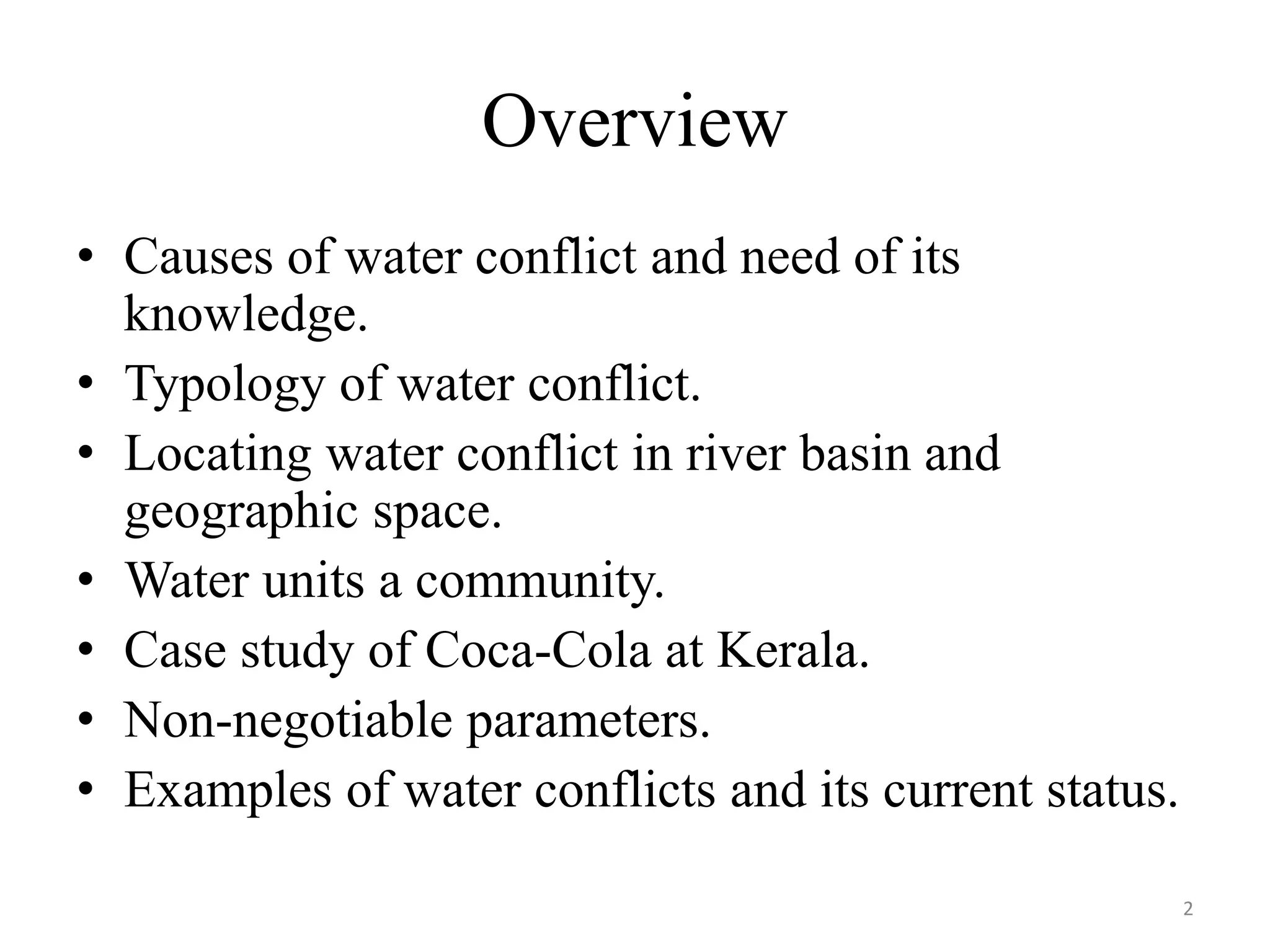 Water and conflict in india ppt | PDF