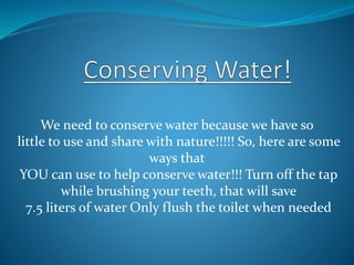 Water and conservation | PPT