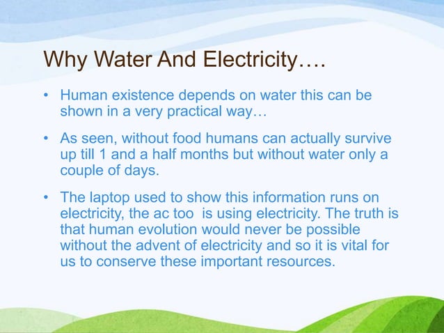 Water and electricity | PPTX | Social Networking | Internet