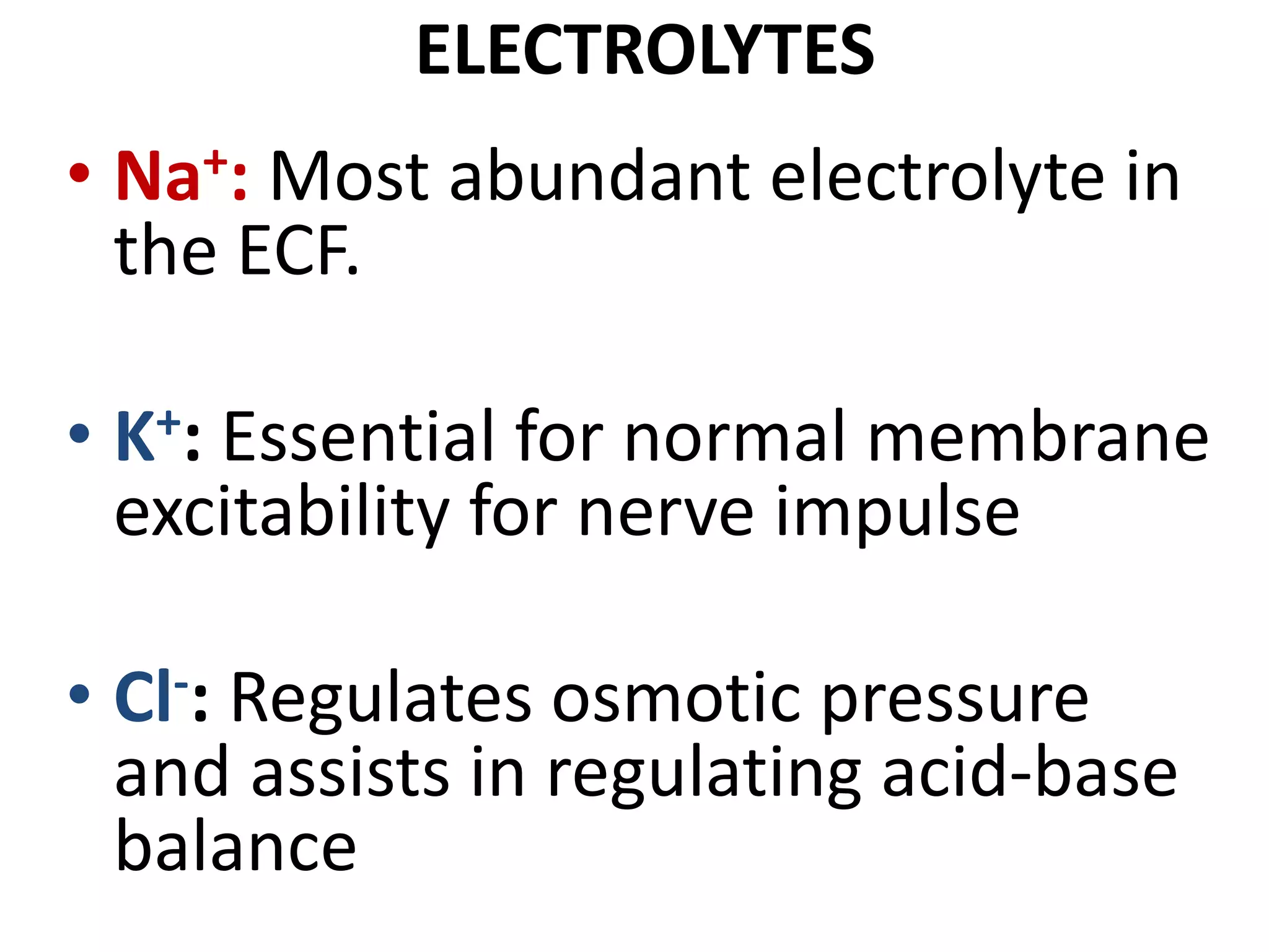 Water and electrolytes balance and imbalance in human body | PPTX