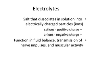 Water and electrolyts | PPTX