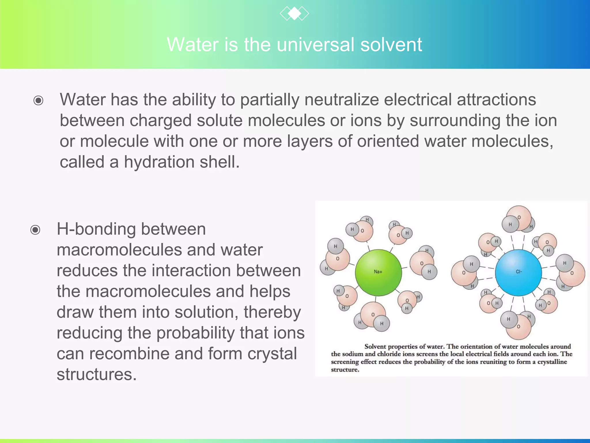 Water and its properties | PPTX
