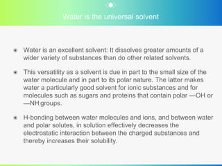 Water and its properties | PPTX