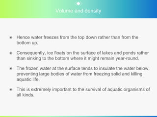 Water and its properties | PPTX