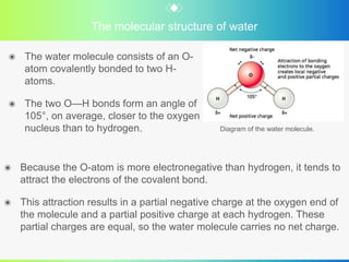 Water and its properties | PPTX | Chemistry | Science