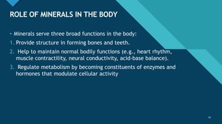Water and Minerals- Exercise Physiology. | PPTX