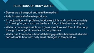 Water and Minerals- Exercise Physiology. | PPTX