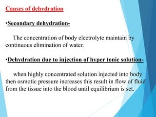 Water & water balance, dehydration cause | PPTX