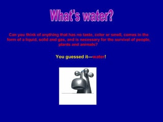 Water and water cycle for clil lessons at primary schools | PPT
