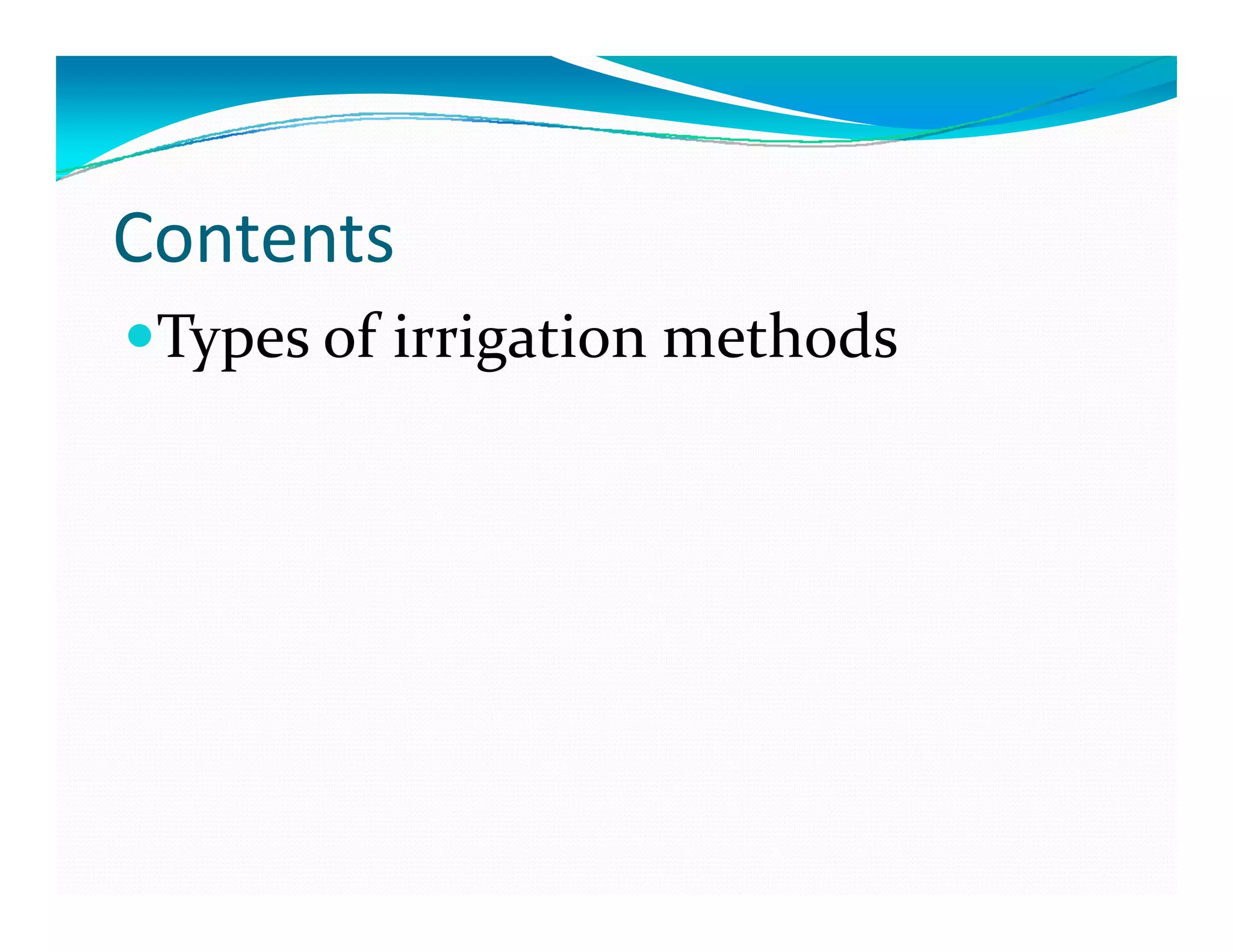 Water application methods (part – i) | PDF