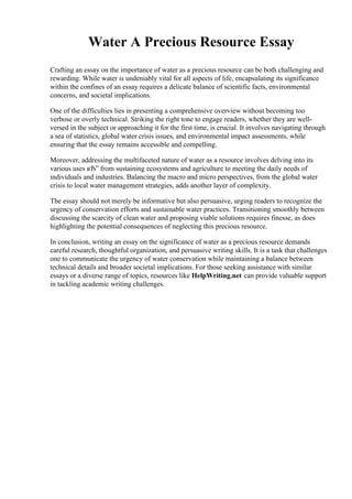 Water A Precious Resource Essay.pdf