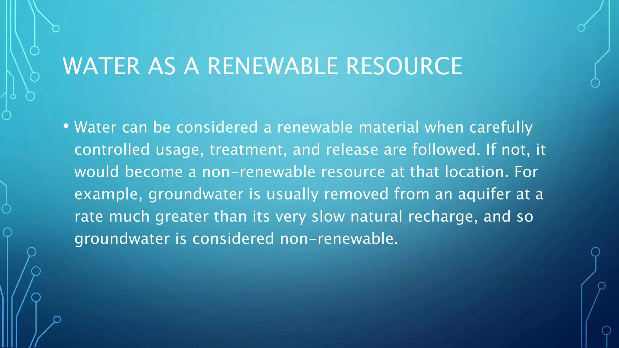 Water, a renewable resource | PDF