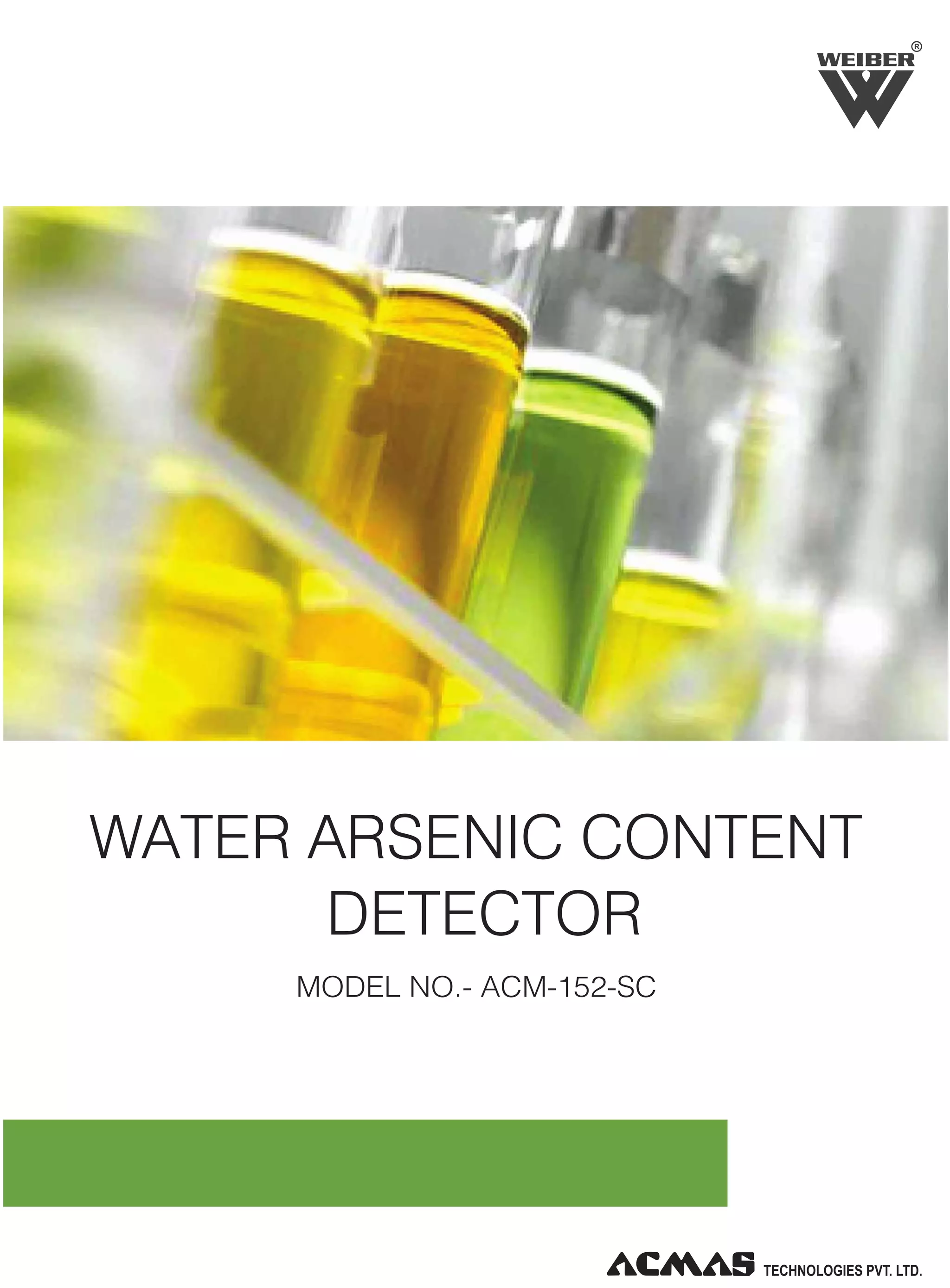 Water Arsenic Content Detector by ACMAS Technologies Pvt Ltd. | PDF