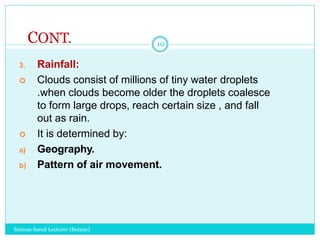 Water as an Ecological Factor by Salman Saeed Lecturer Botany | PPTX