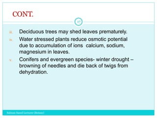 Water as an Ecological Factor by Salman Saeed Lecturer Botany | PPTX