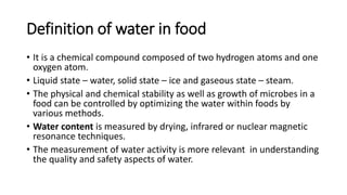 Water - as a nutrient in foods | PPTX