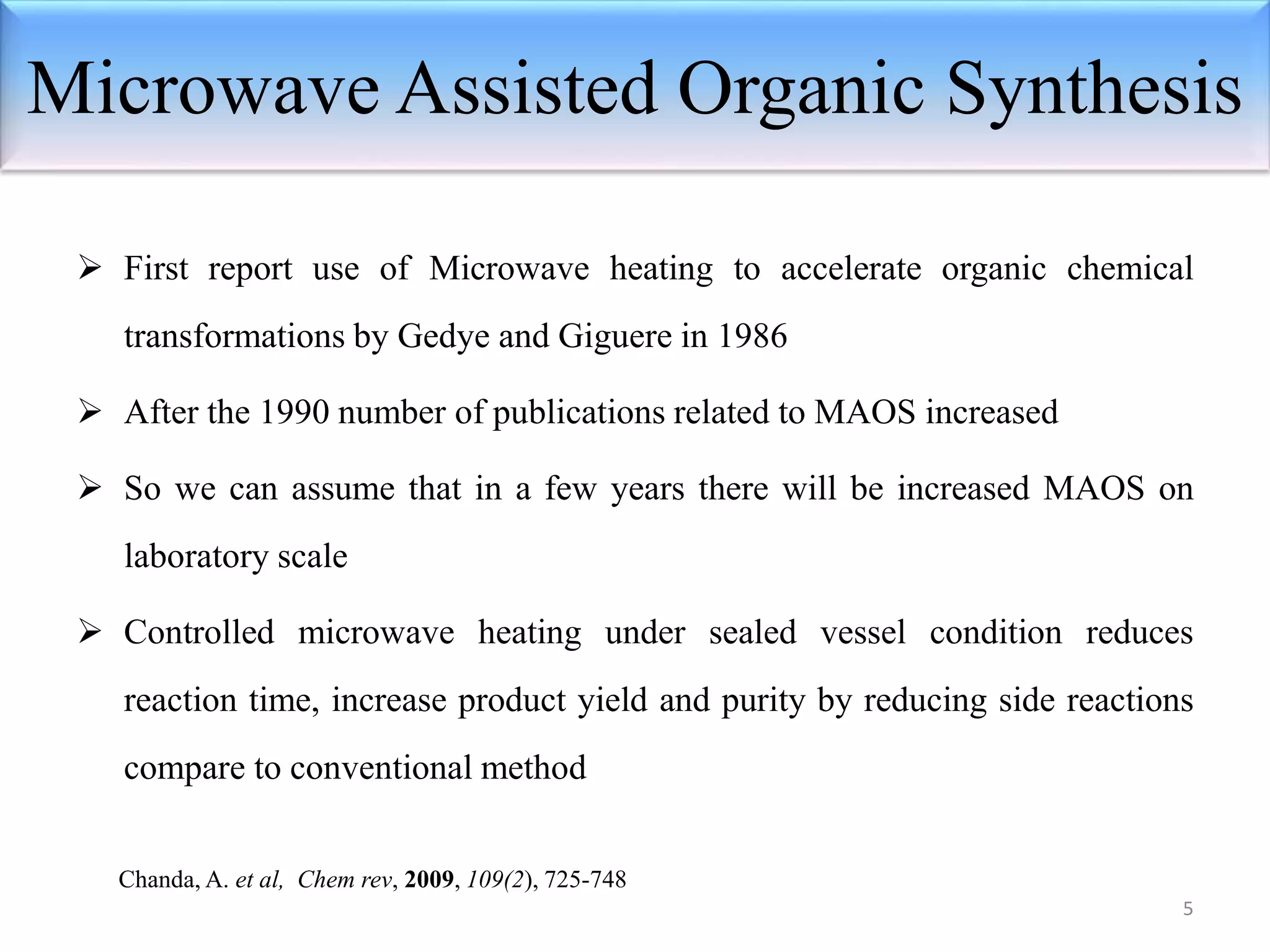 Water as a solvent in microwave assisted organic synthesis | PPT
