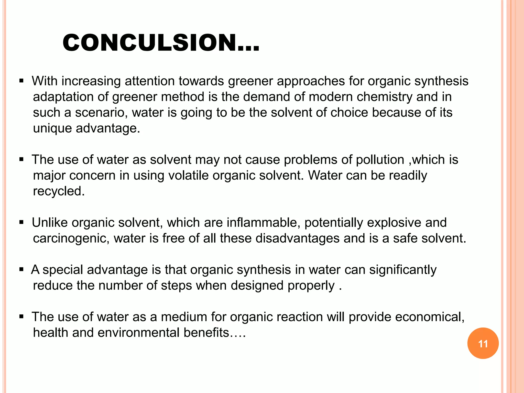 Water as green solvent. | PPTX
