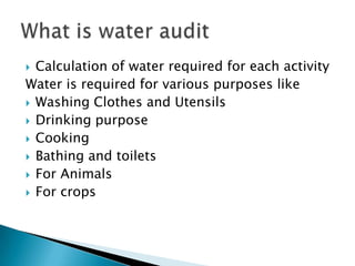 Water audit | PPTX