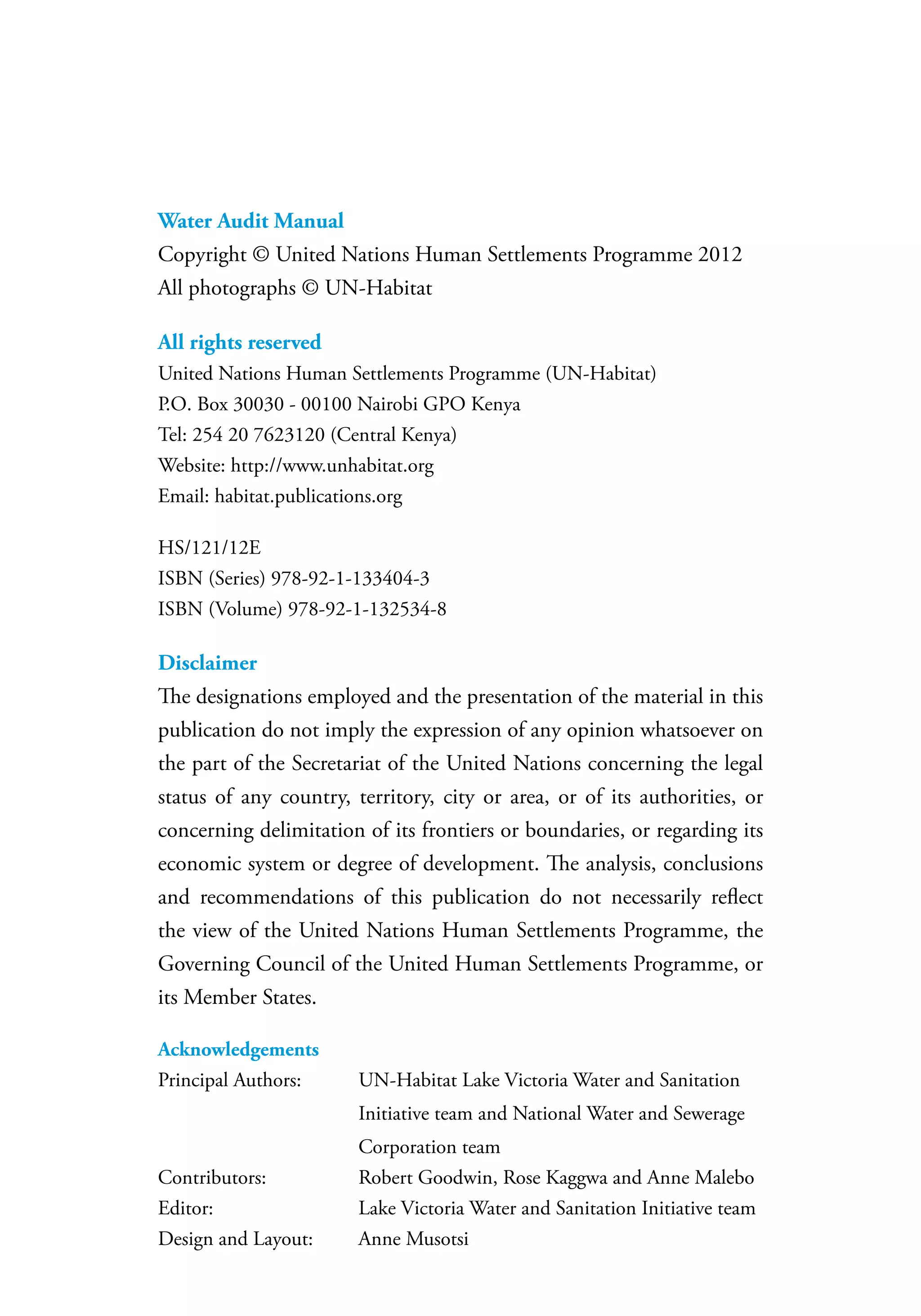 Water audit manual | PDF